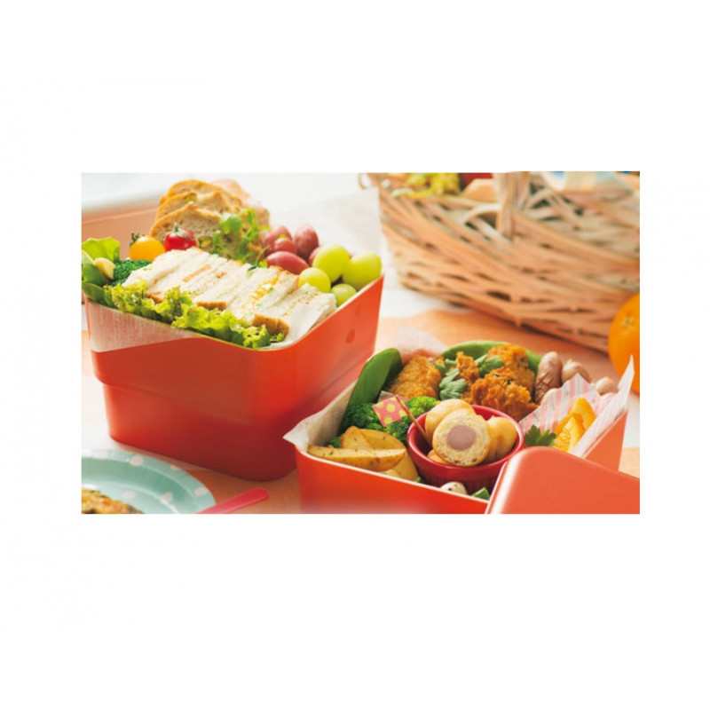 Boîte repas Bento maxi contenance 3,4 litres - 3 compartiments Blanche