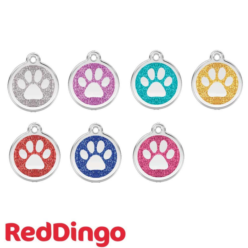 Médaillon avec paillettes pour chien, gravure 100% personnalisable